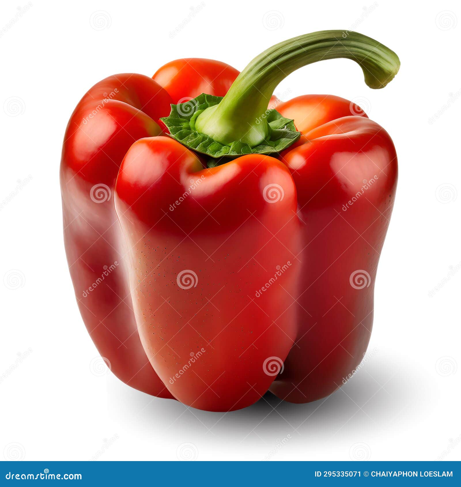 Organic Red Bell Pepper Isolated on White Stock Illustration ...
