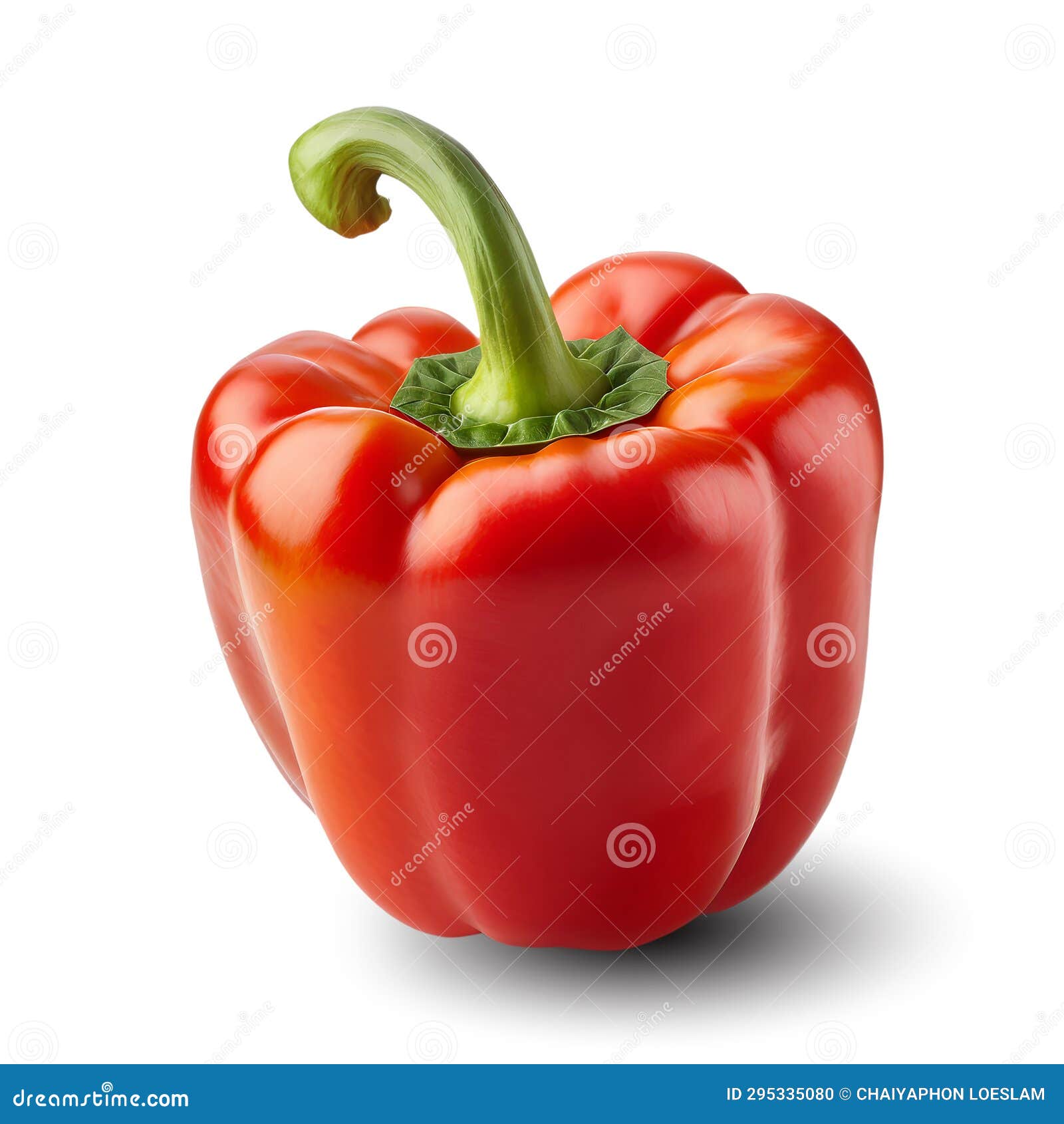 Organic Red Bell Pepper Isolated on White Stock Illustration ...