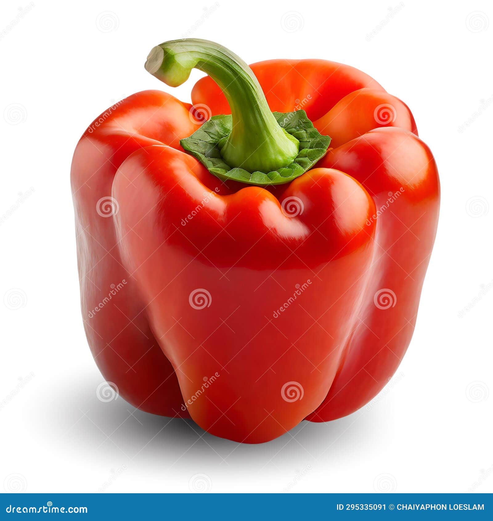 Organic Red Bell Pepper Isolated on White Stock Illustration ...