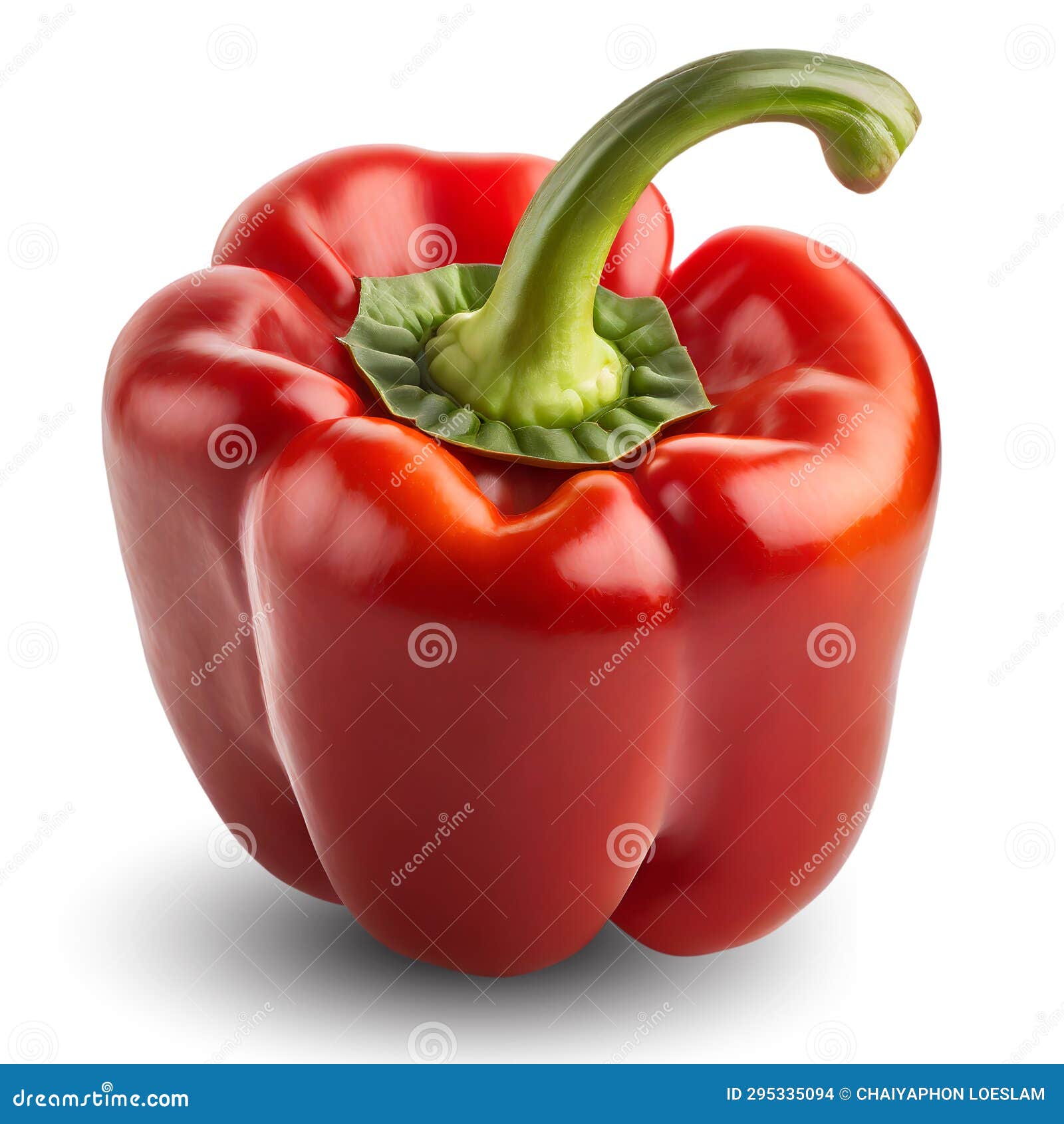 Organic Red Bell Pepper Isolated on White Stock Illustration ...