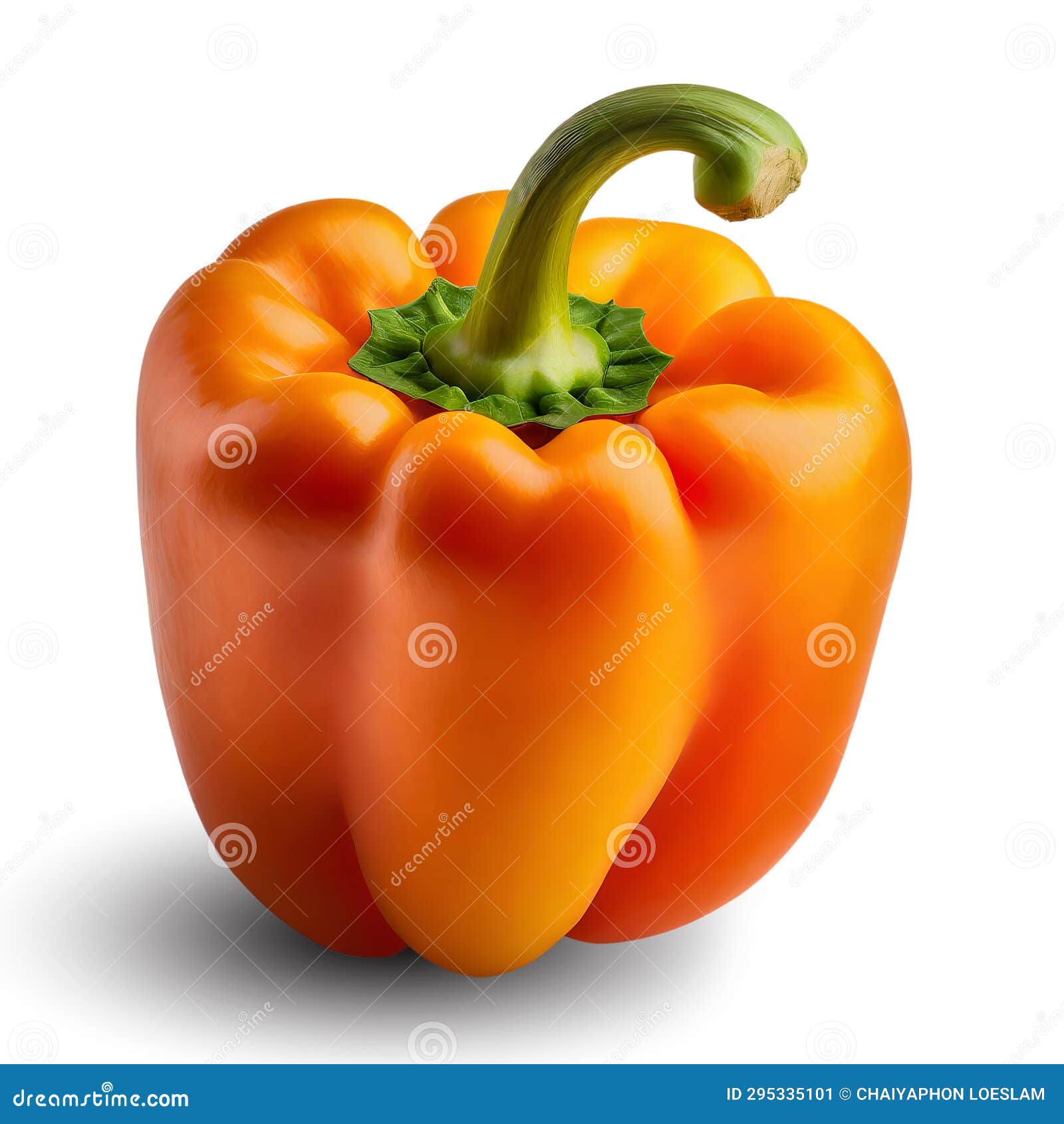 Organic Red Bell Pepper Isolated on White Stock Illustration ...