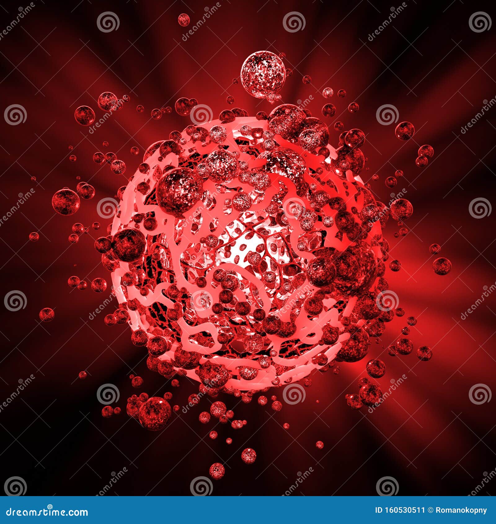 Organic Red Modern Abstraction.3d Render Stock Illustration ...