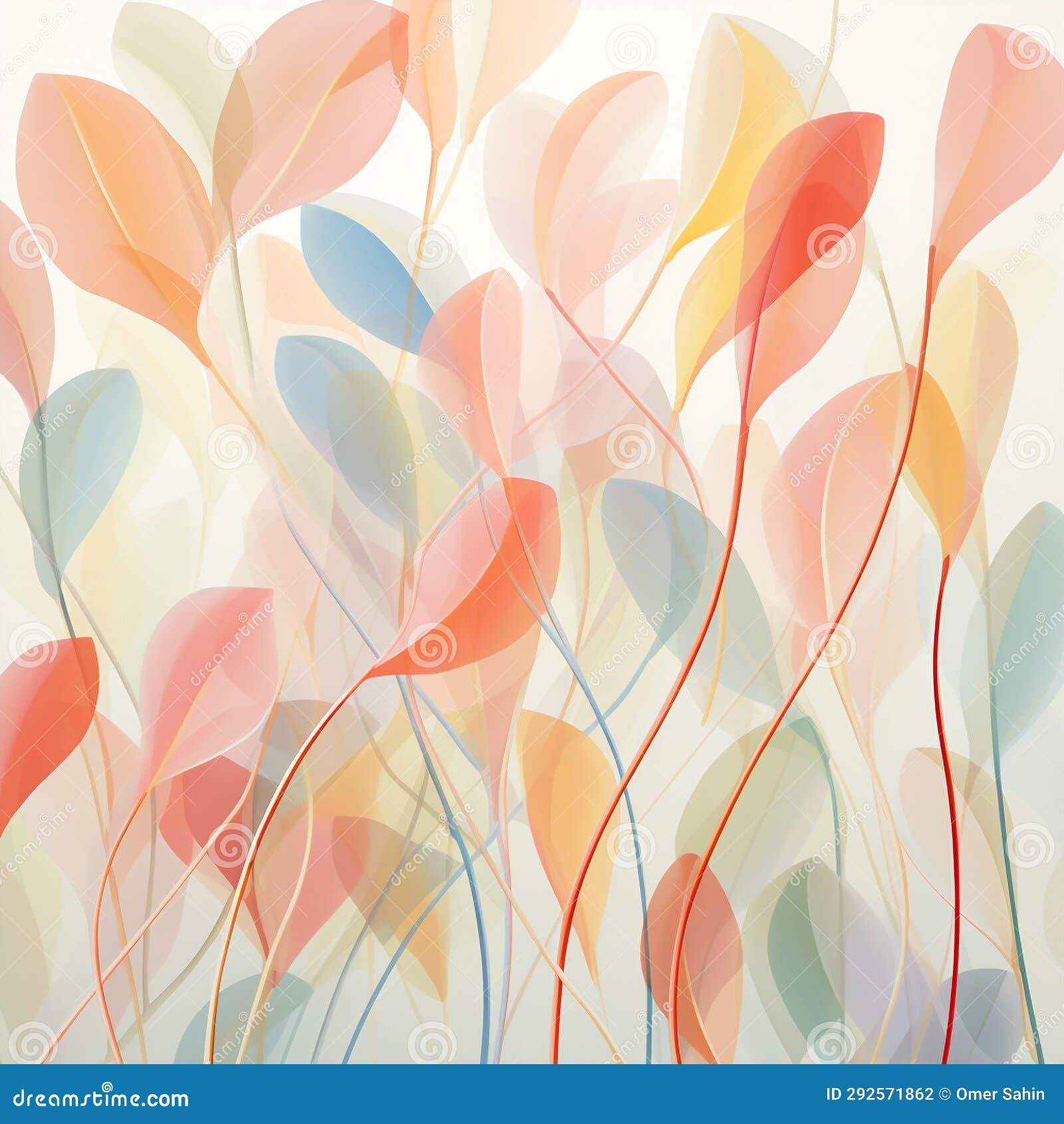 Organic Rhythms: Harmonious Interplay of Plant Stems Stock Illustration ...