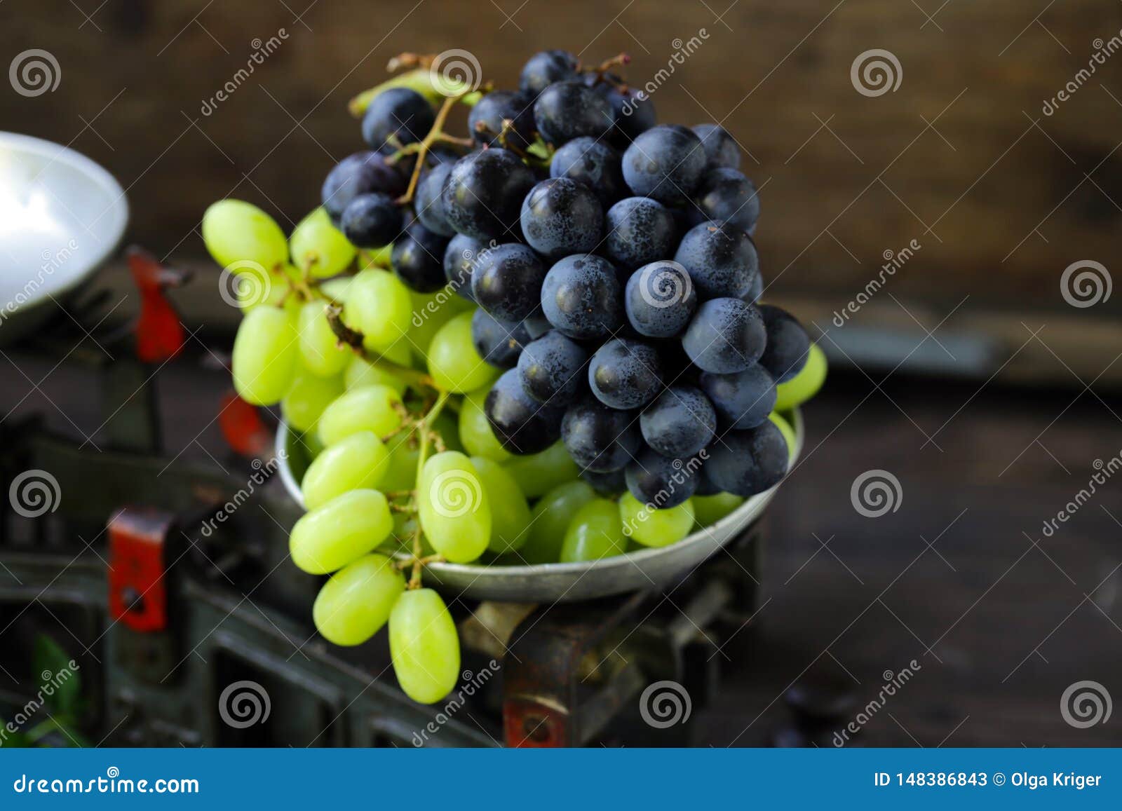 Organic Ripe Grapes on Scales Stock Image - Image of nature, dessert ...