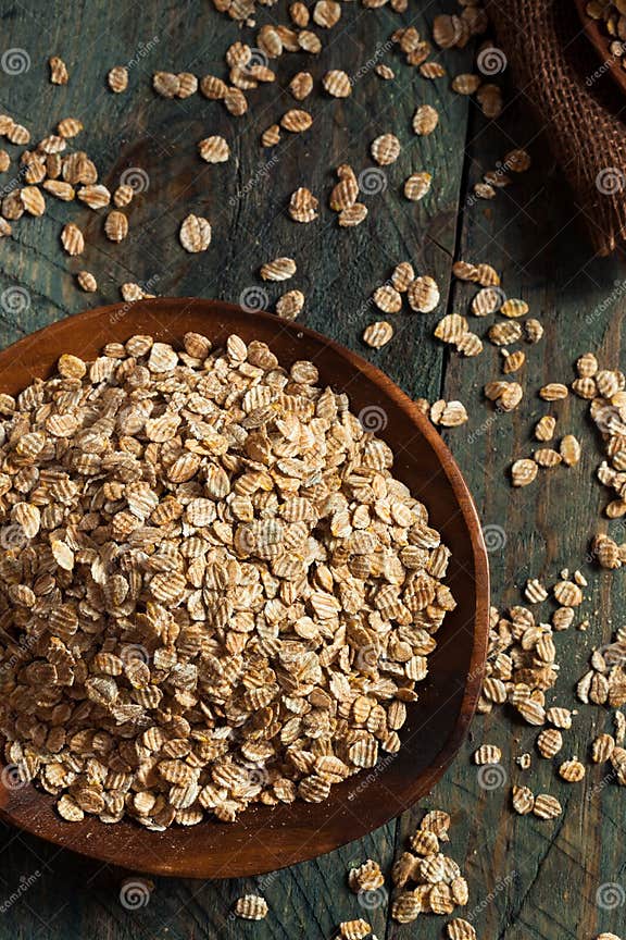 Organic Rolled Rye Flakes stock image. Image of pile - 74077295