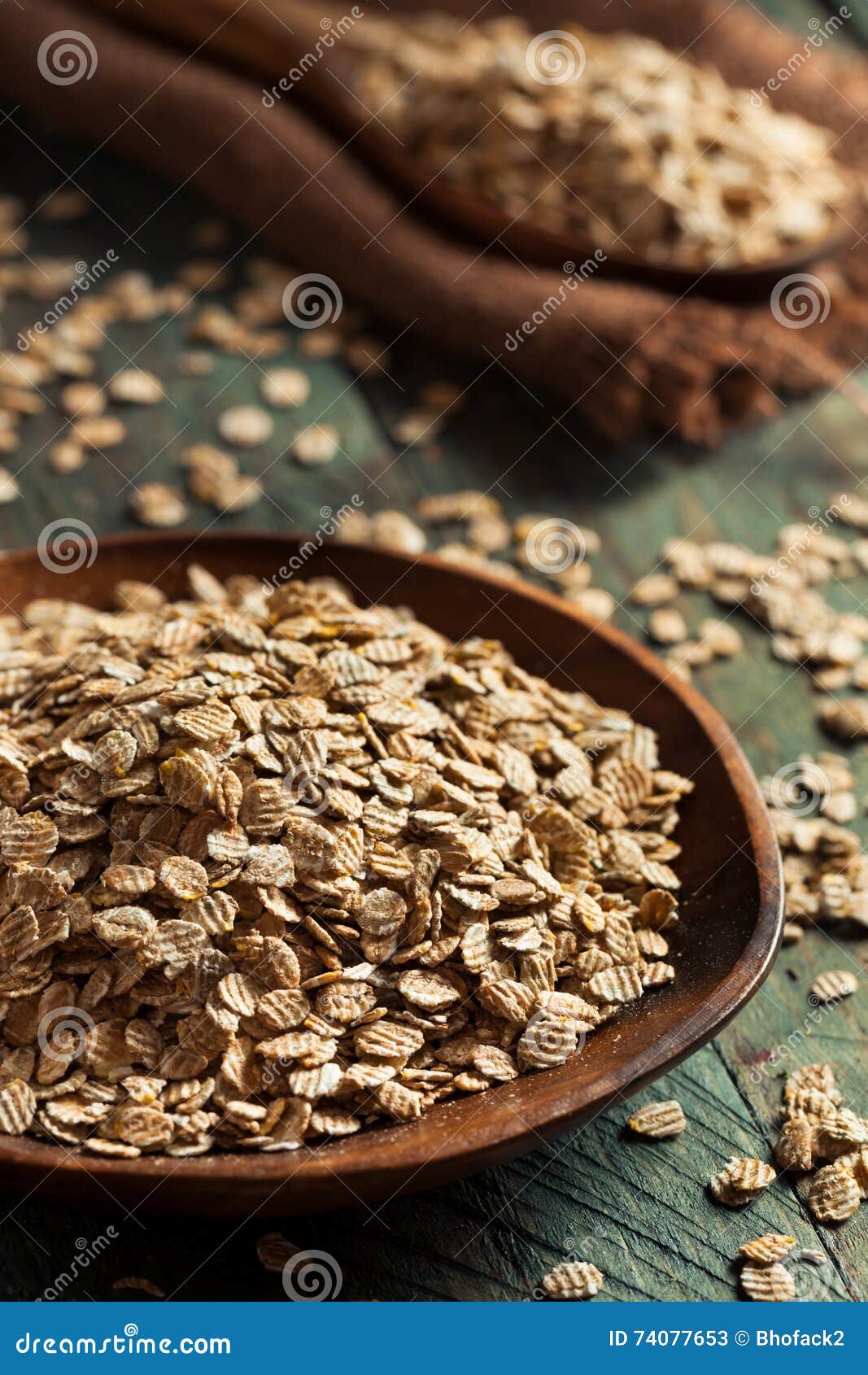 Organic Rolled Rye Flakes stock image. Image of meal - 74077653