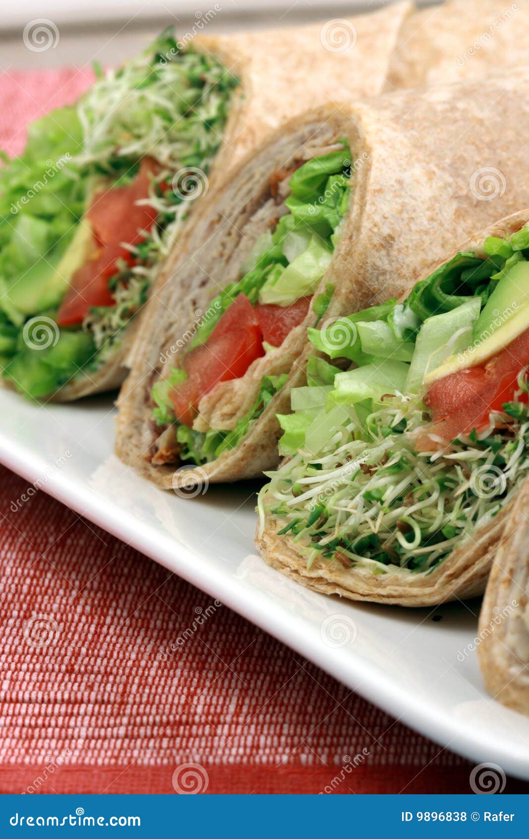 Organic sandwich wraps stock photo. Image of organic, fast - 9896838