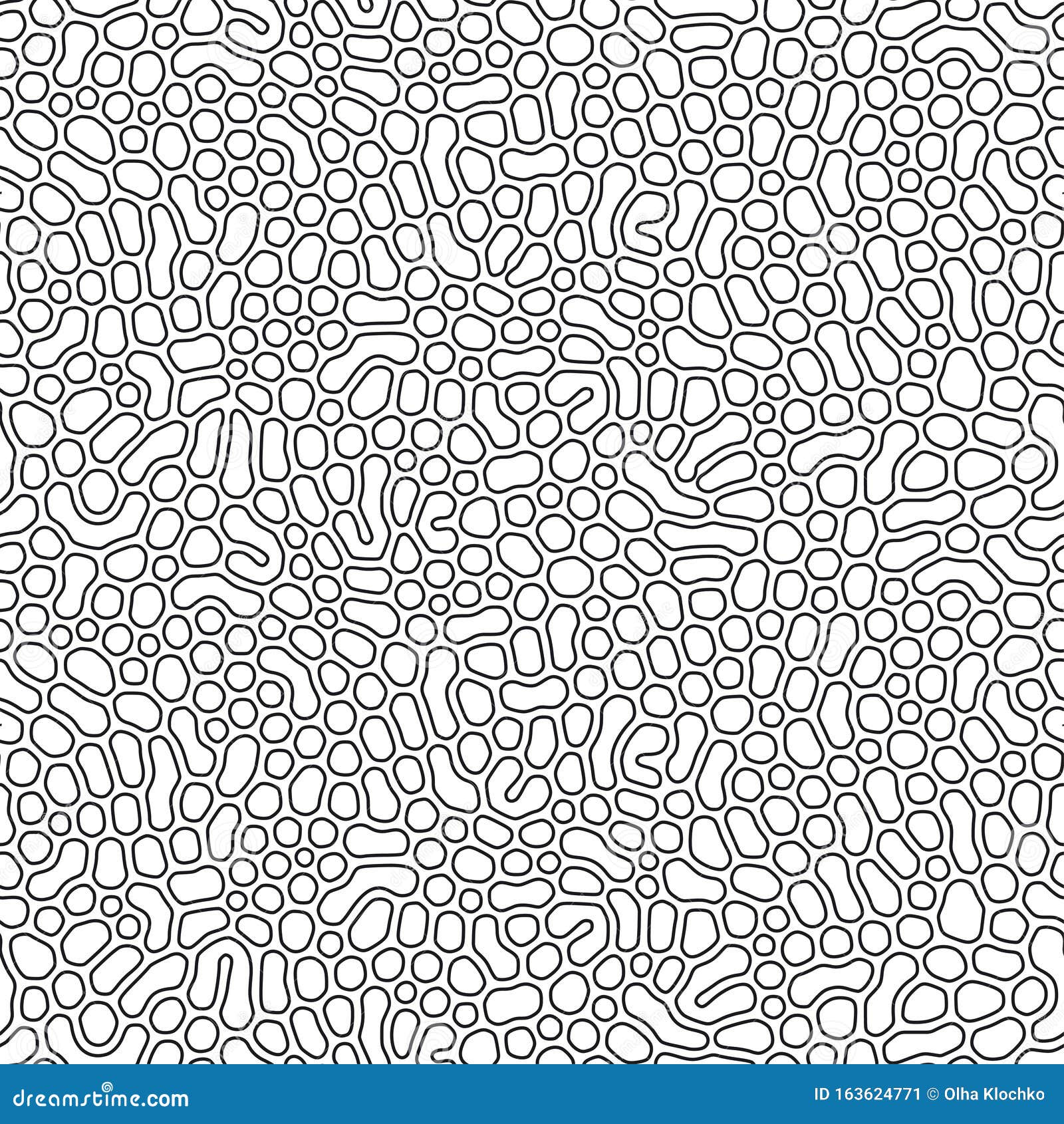 Organic Seamless Pattern with Rounded Shapes. Diffusion Reaction ...