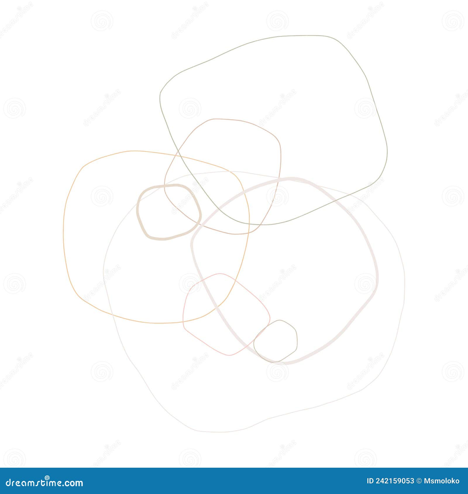 Organic Shape Linear Doodle Illustration Stock Vector - Illustration of ...