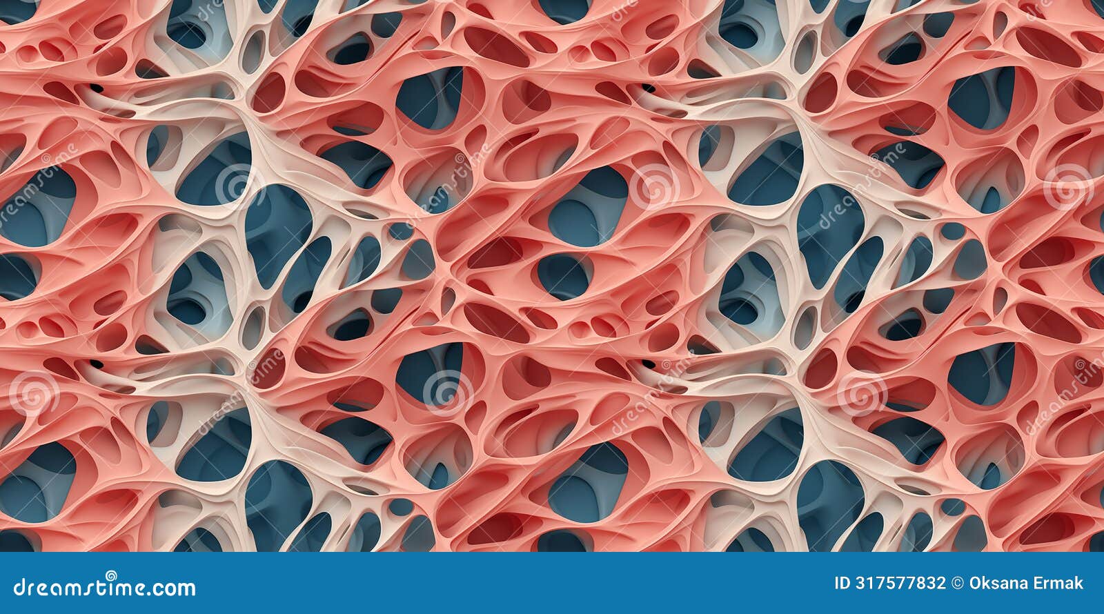 Organic Shapes Background, Color 3d Seamless Pattern, Soft Wavy Texture ...