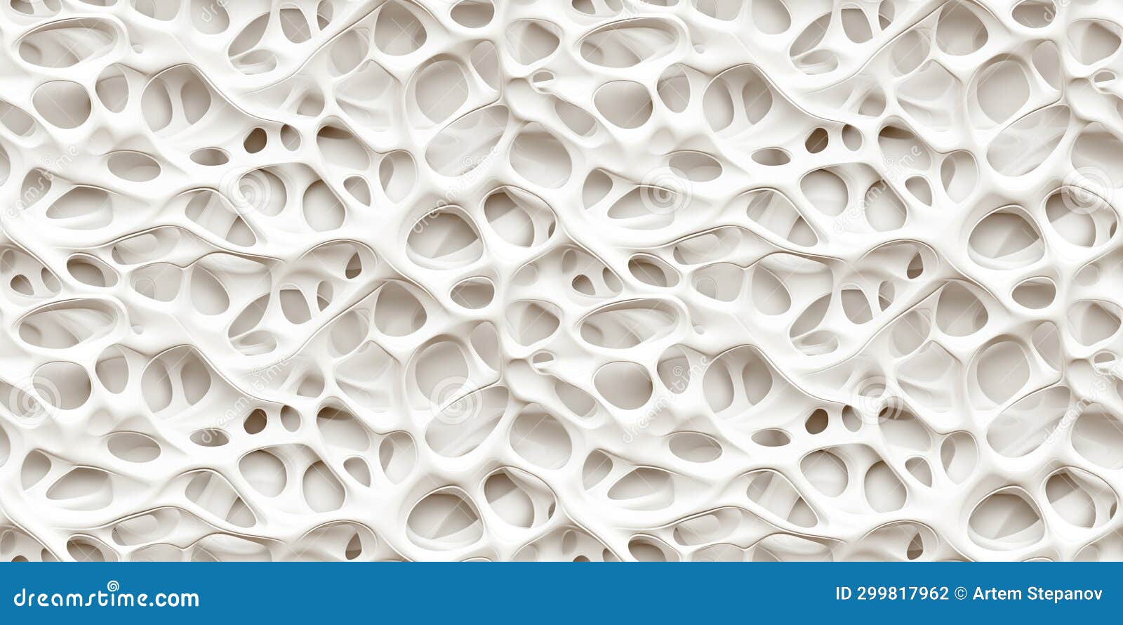 Organic Shapes Background, White 3d Seamless Pattern, Soft Wavy Texture ...