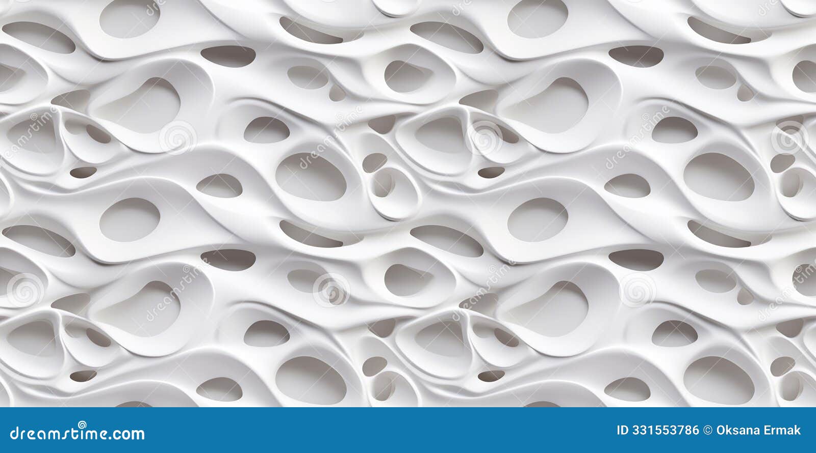 Organic Shapes Background, White 3d Seamless Pattern, Soft Wavy Texture ...