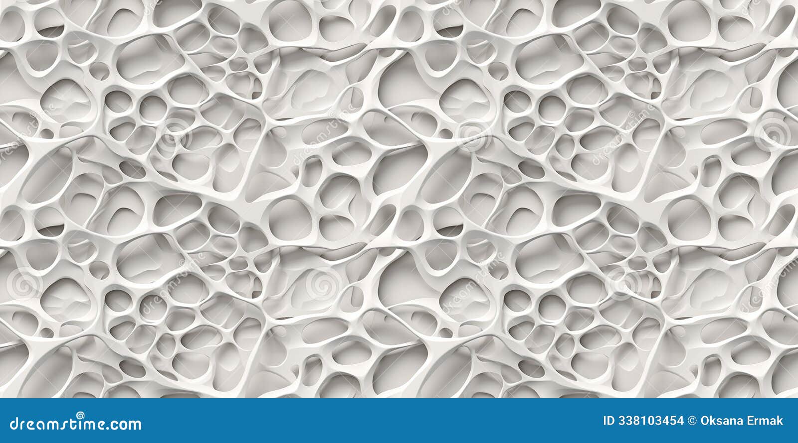 Organic Shapes Background, White 3d Seamless Pattern, Soft Wavy Texture ...