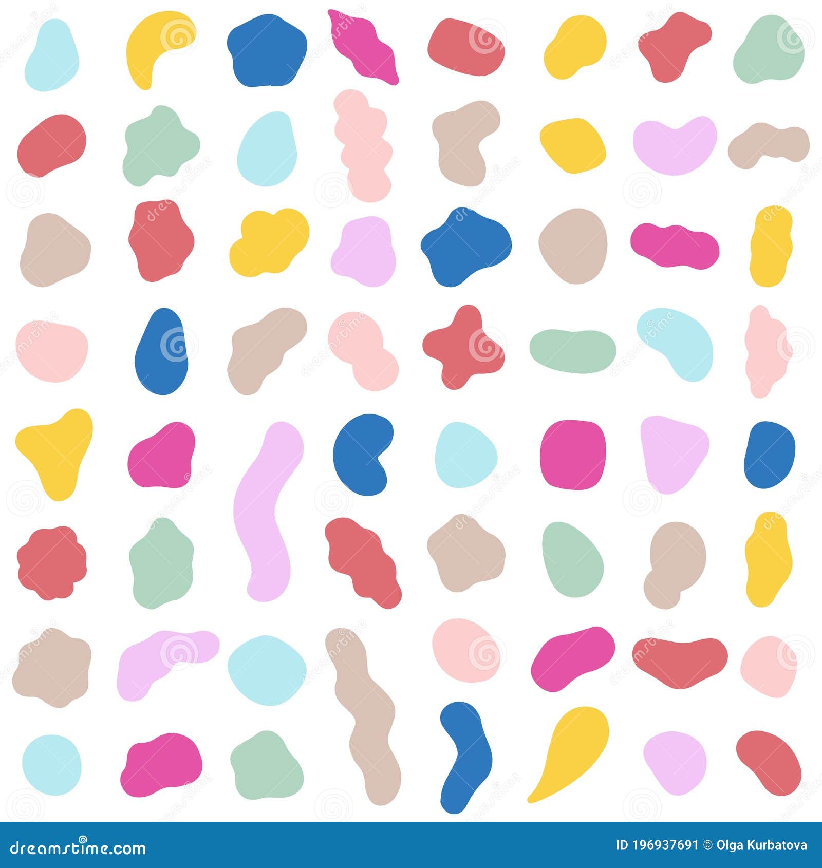 Organic Shapes Color Various Blotch Abstract Irregular Random Blobs