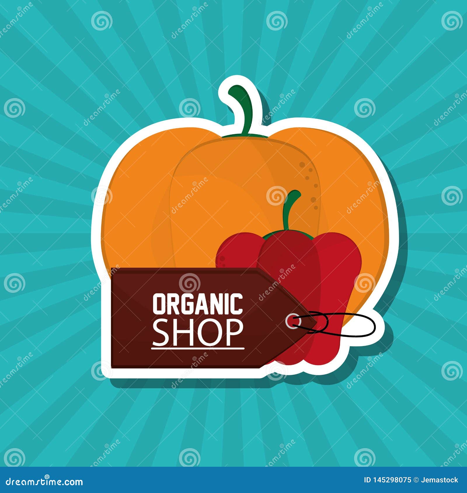 Organic Shop Design , Vector Illustration Stock Vector - Illustration ...