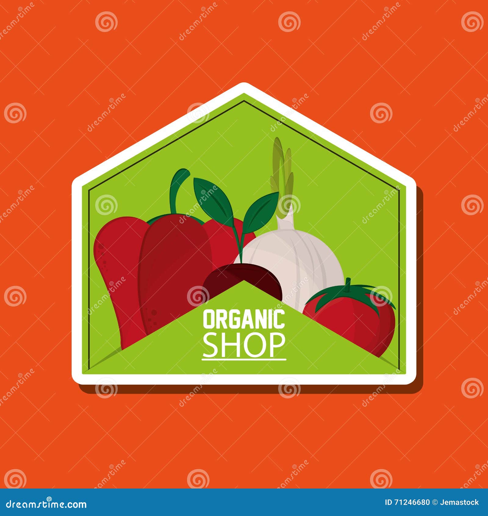 Organic Shop Design, Vector Illustration Stock Vector - Illustration of ...