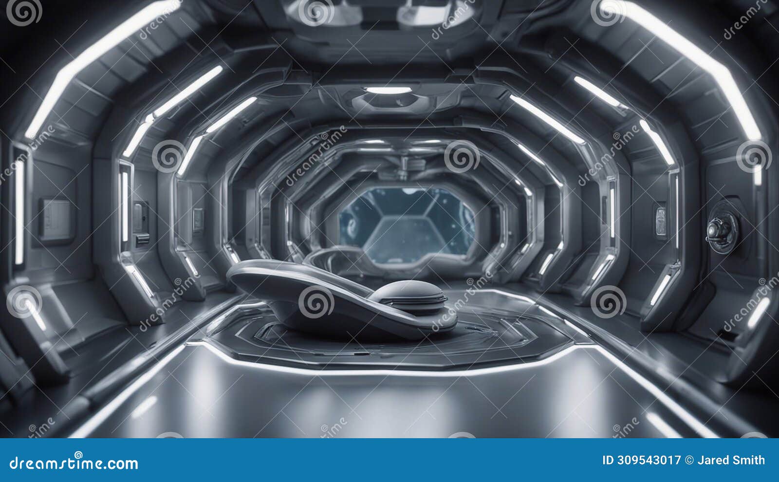 _A Organic Space Station with a Shell Like Wall and a Hexagonal Floor ...