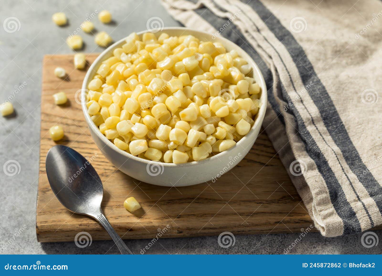 Organic Steamed White Sweetcorn Kernals Stock Photo - Image of fresh ...