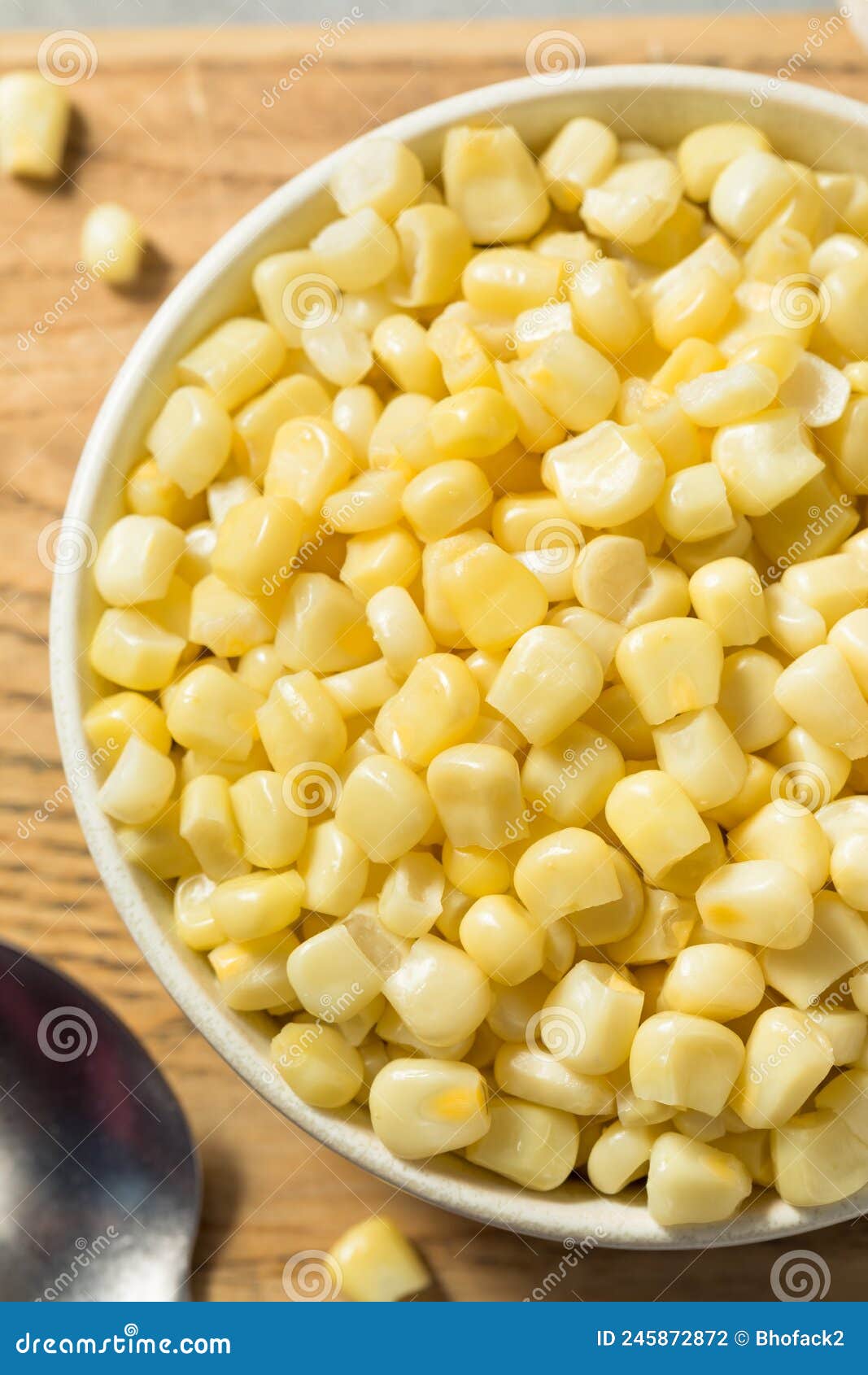 Organic Steamed White Sweetcorn Kernals Stock Photo - Image of ...