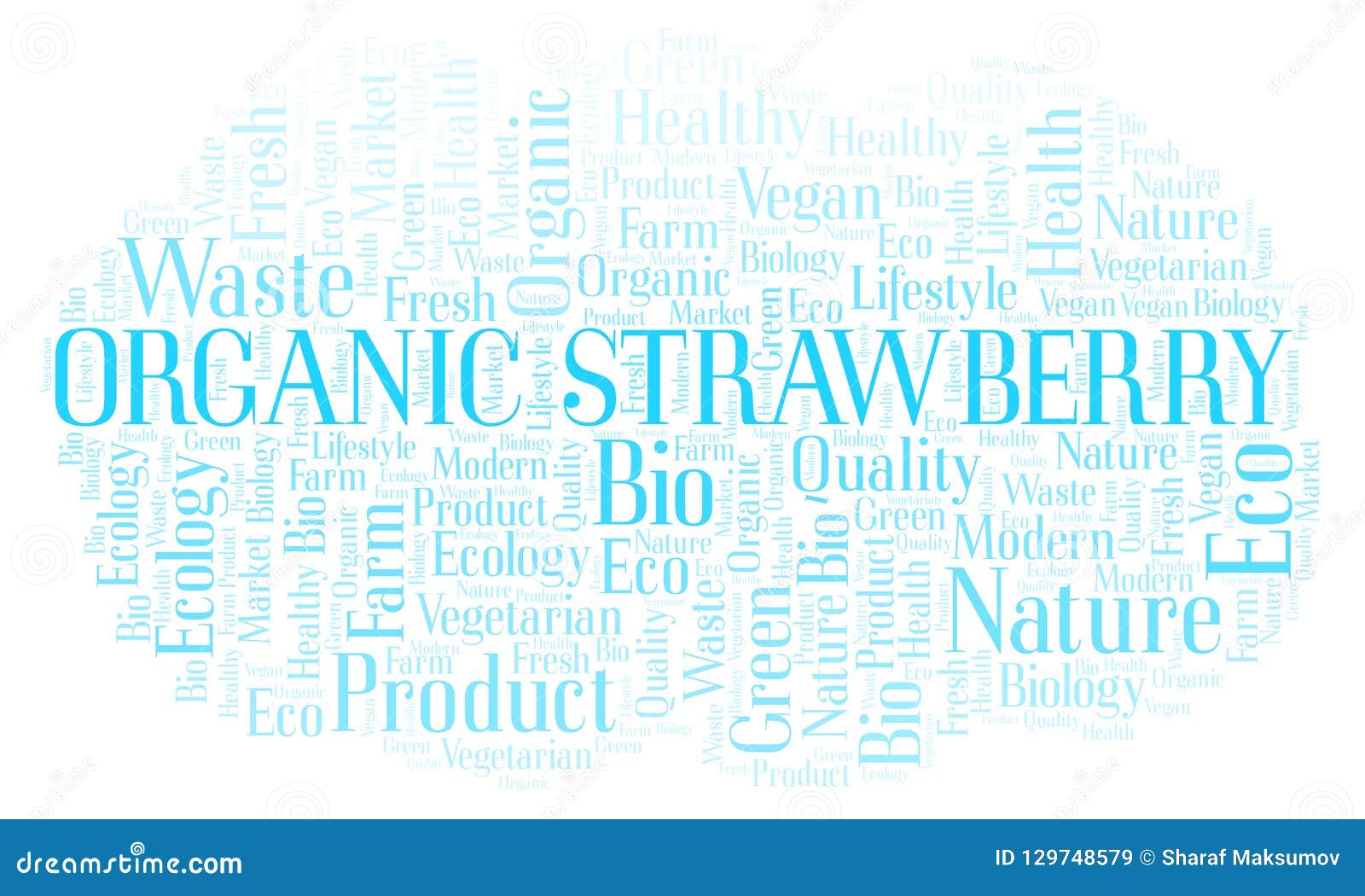 Organic Strawberry Word Cloud. Stock Illustration - Illustration of ...