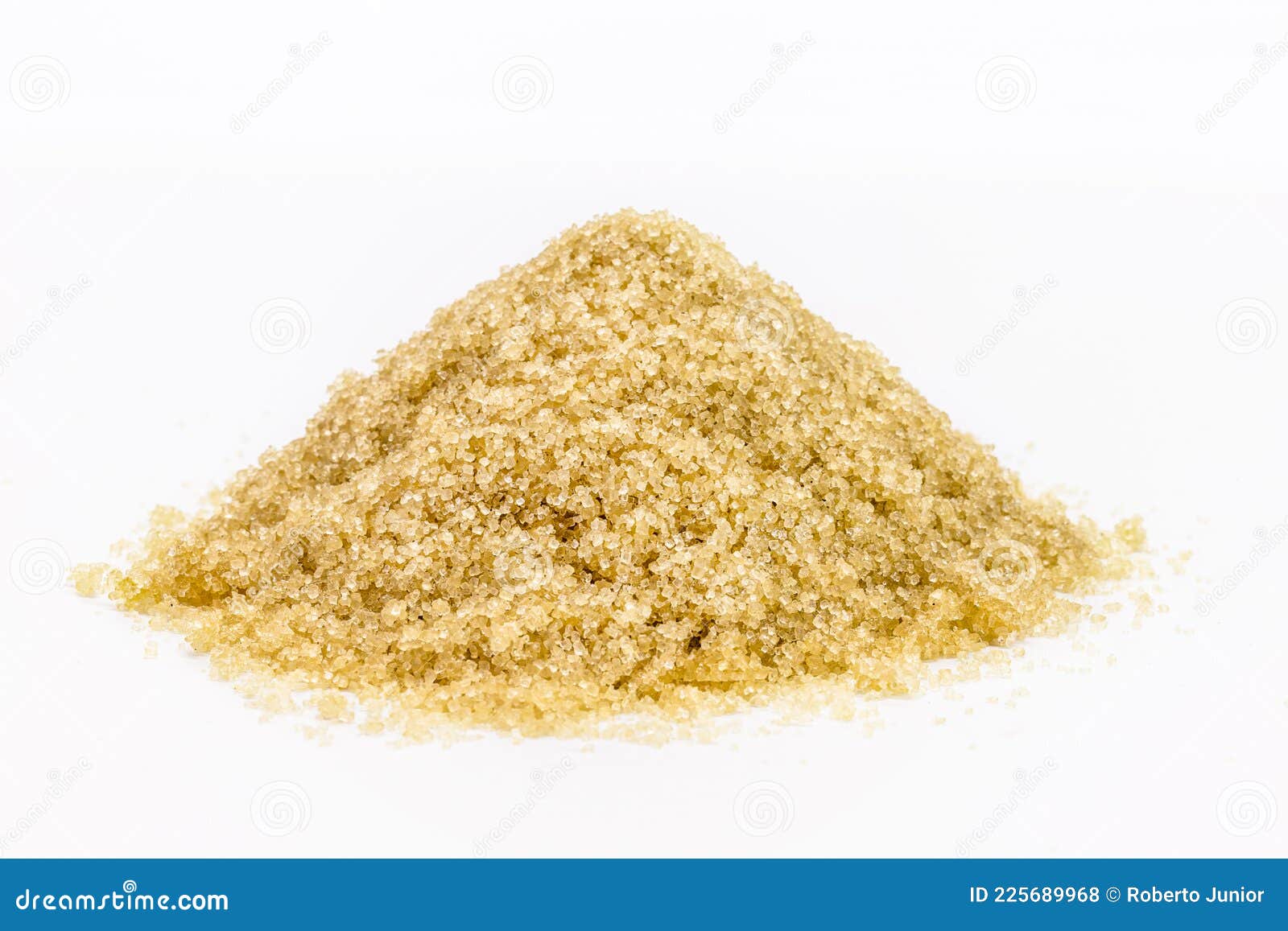 Organic Sugar Pile, Raw Sugar on Isolated White Background, Side View ...