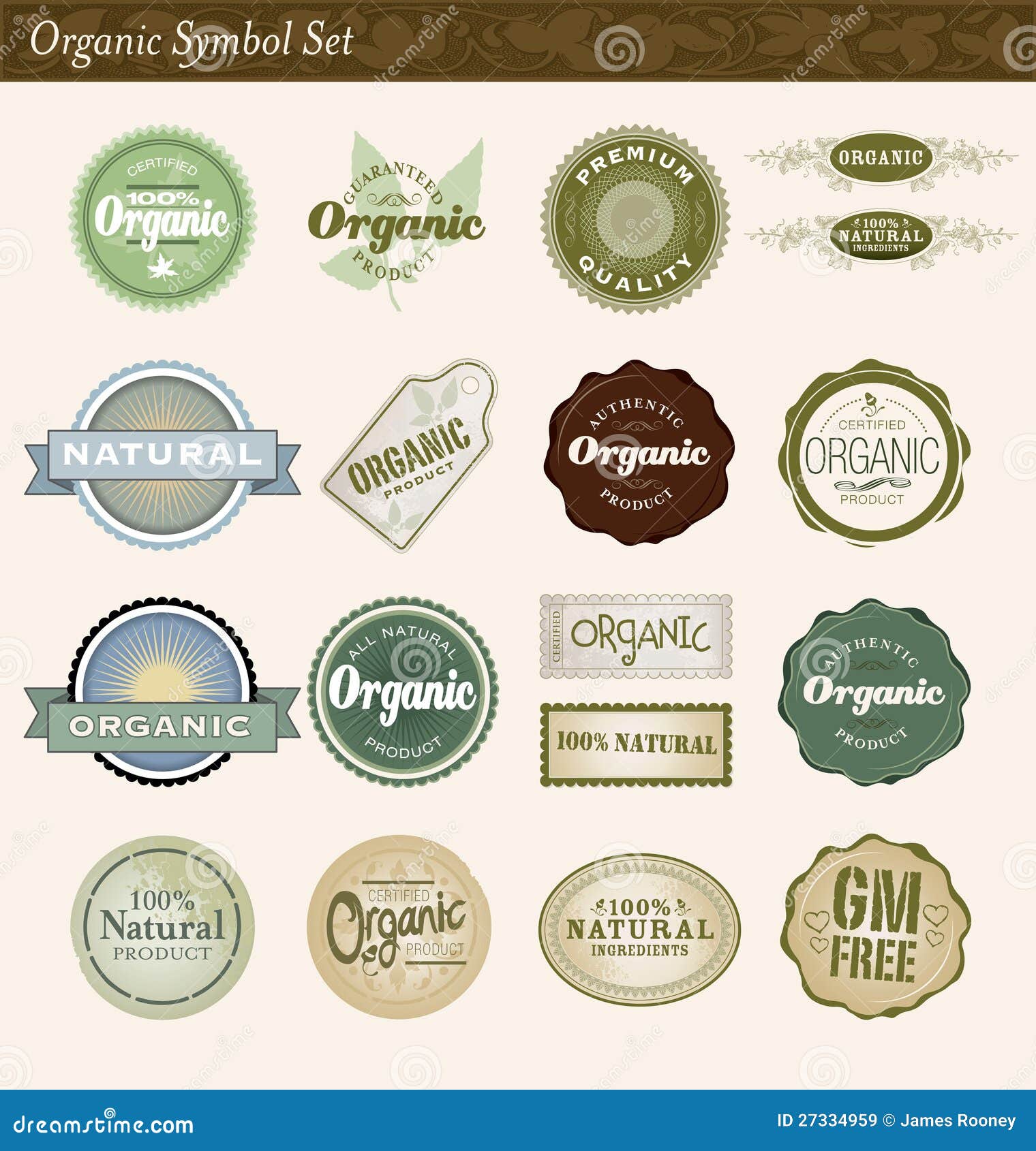 Organic Symbol Set stock vector. Illustration of ornate - 27334959