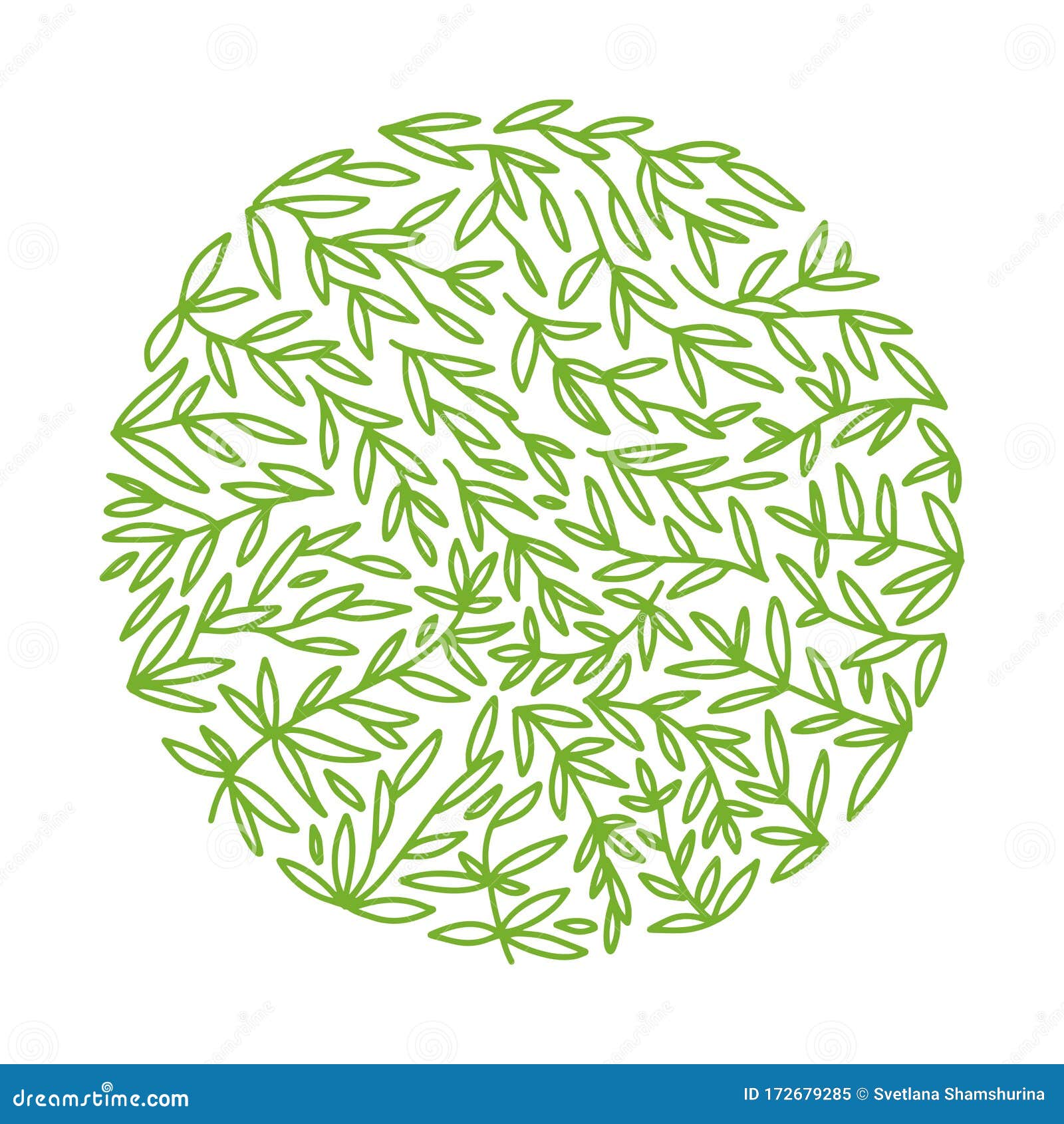 Organic Tea Leaves Logo Round Design Illustration. Tea Leaves Logo ...