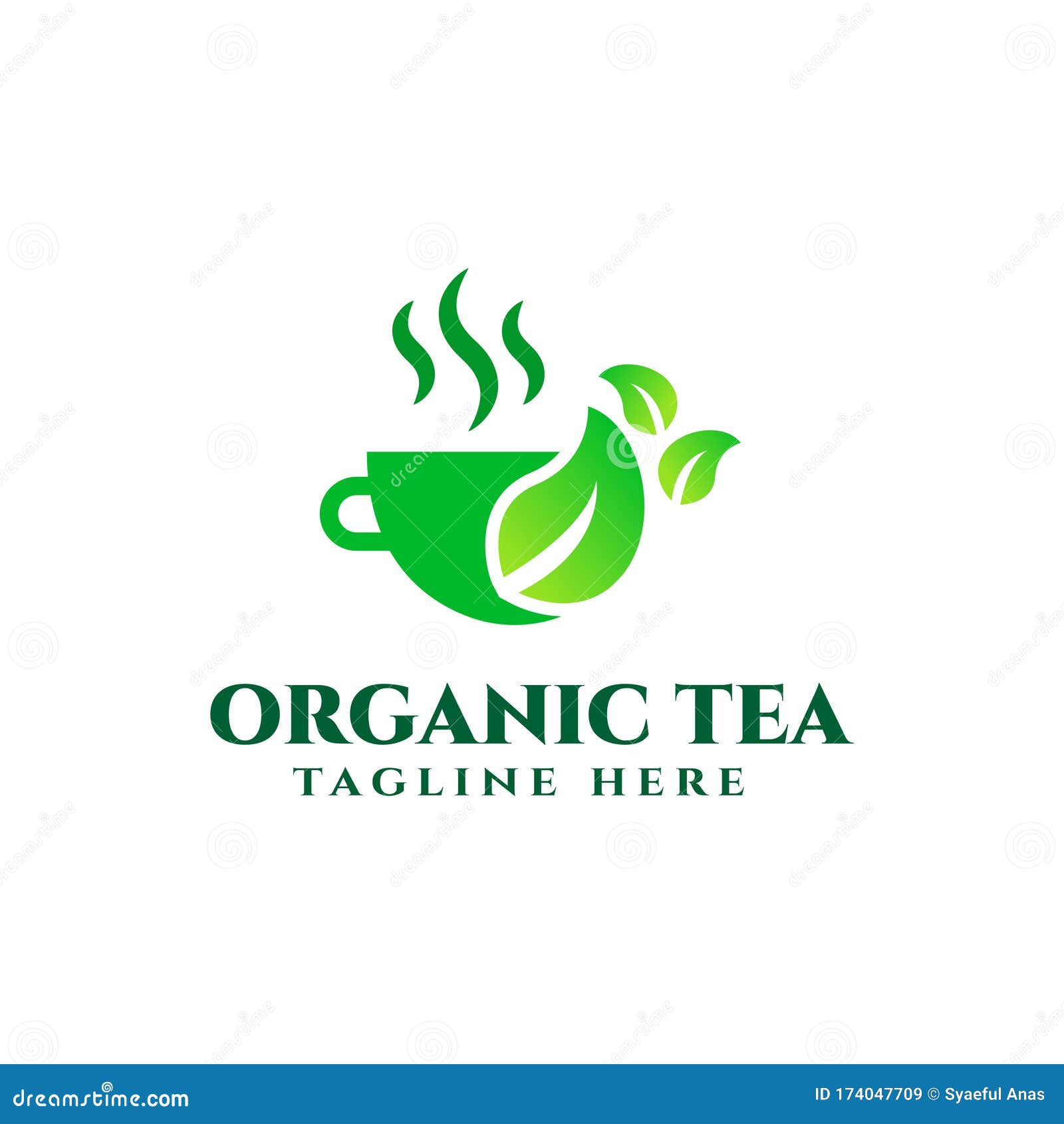 Organic tea logo design stock vector. Illustration of aroma - 174047709