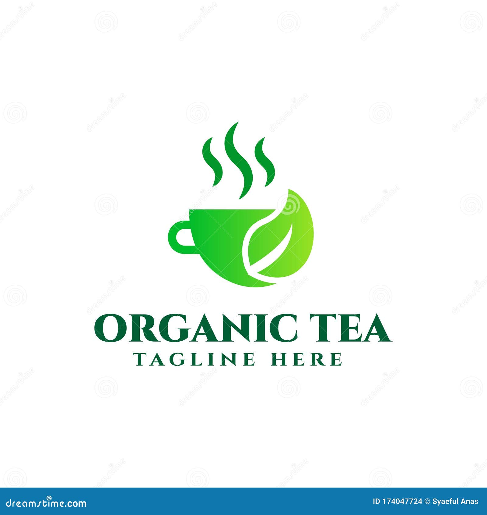 Organic tea logo design stock vector. Illustration of herb - 174047724
