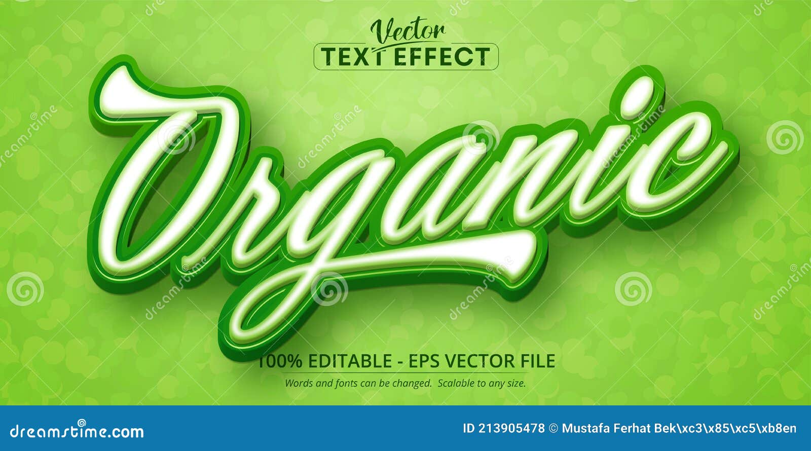 Organic Text, Cartoon Style Editable Text Effect Stock Vector ...