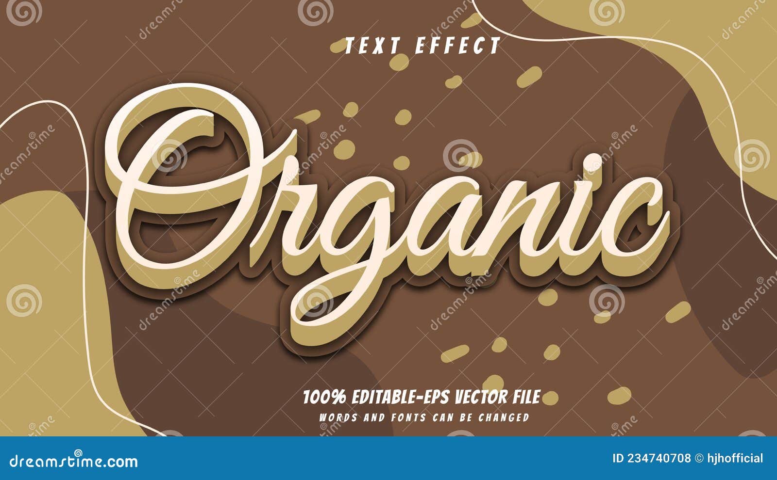 Organic Text Effect Design Vector Stock Vector - Illustration of shadow ...