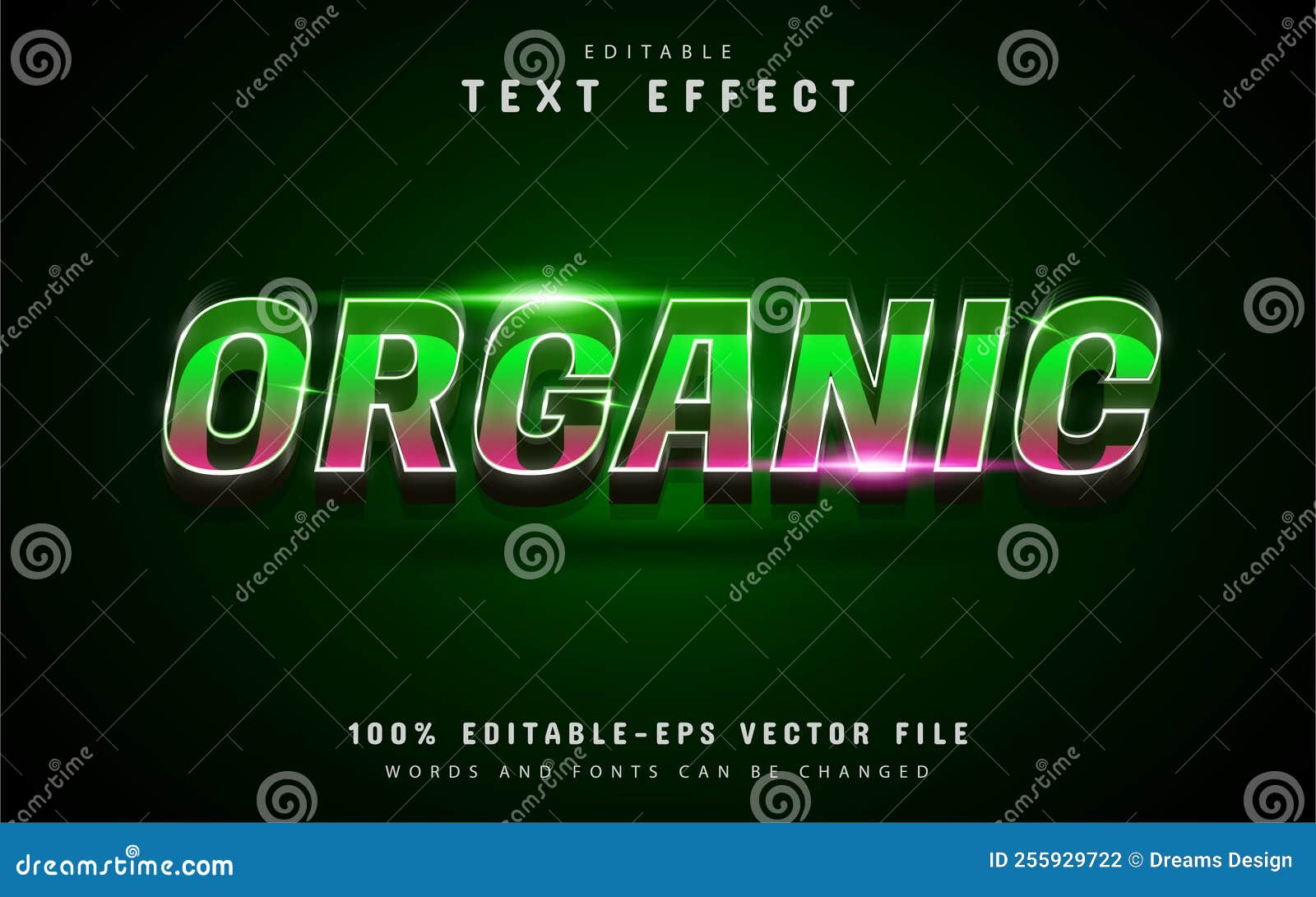 Organic Text Effect with Gradient Stock Vector - Illustration of ...