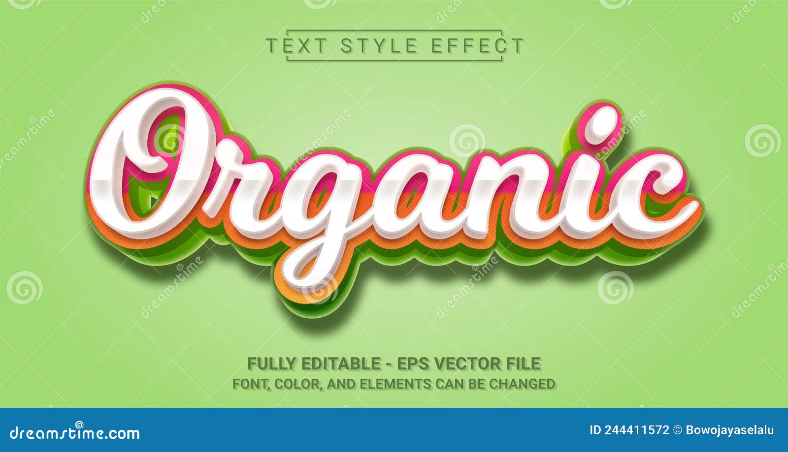 Organic Text Style Effect. Editable Graphic Text Template Stock Vector ...