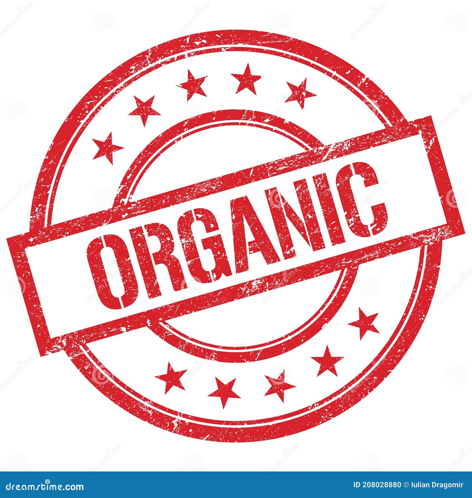 ORGANIC Text Written on Red Vintage Stamp Stock Illustration ...