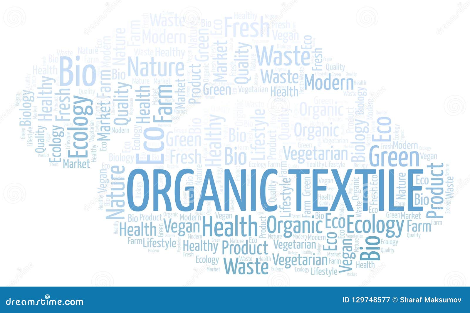 Organic Textile Word Cloud. Stock Illustration - Illustration of ...