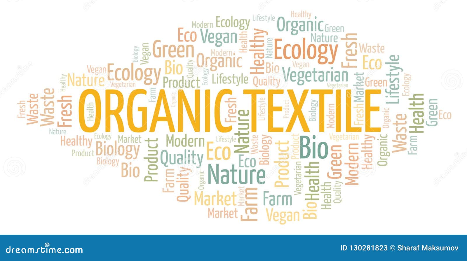 Organic Textile Word Cloud. Stock Illustration - Illustration of print ...