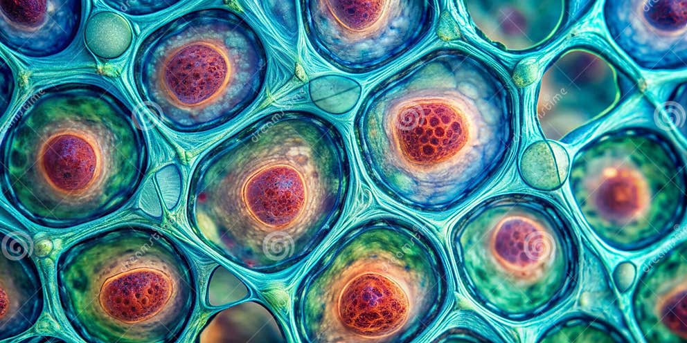 Organic Tissue Cellular Structure Microscopic View AI-Generated Content ...