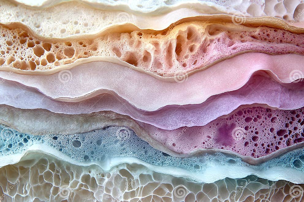 Organic Tissue Cross-Section: Detailed Layered Structure with Cellular ...