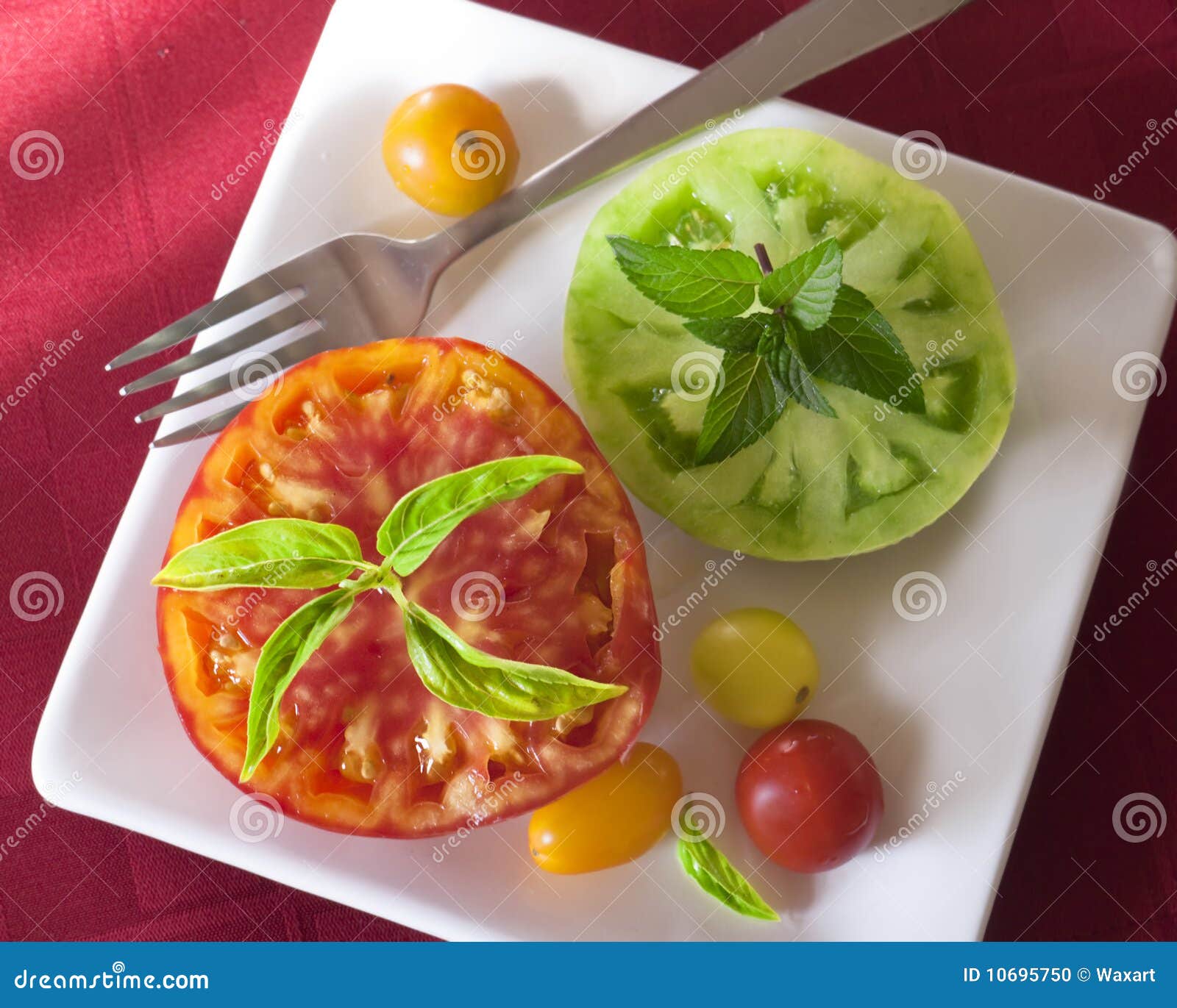 Organic Tomato Appetizer or Snack Stock Photo - Image of appetizer ...