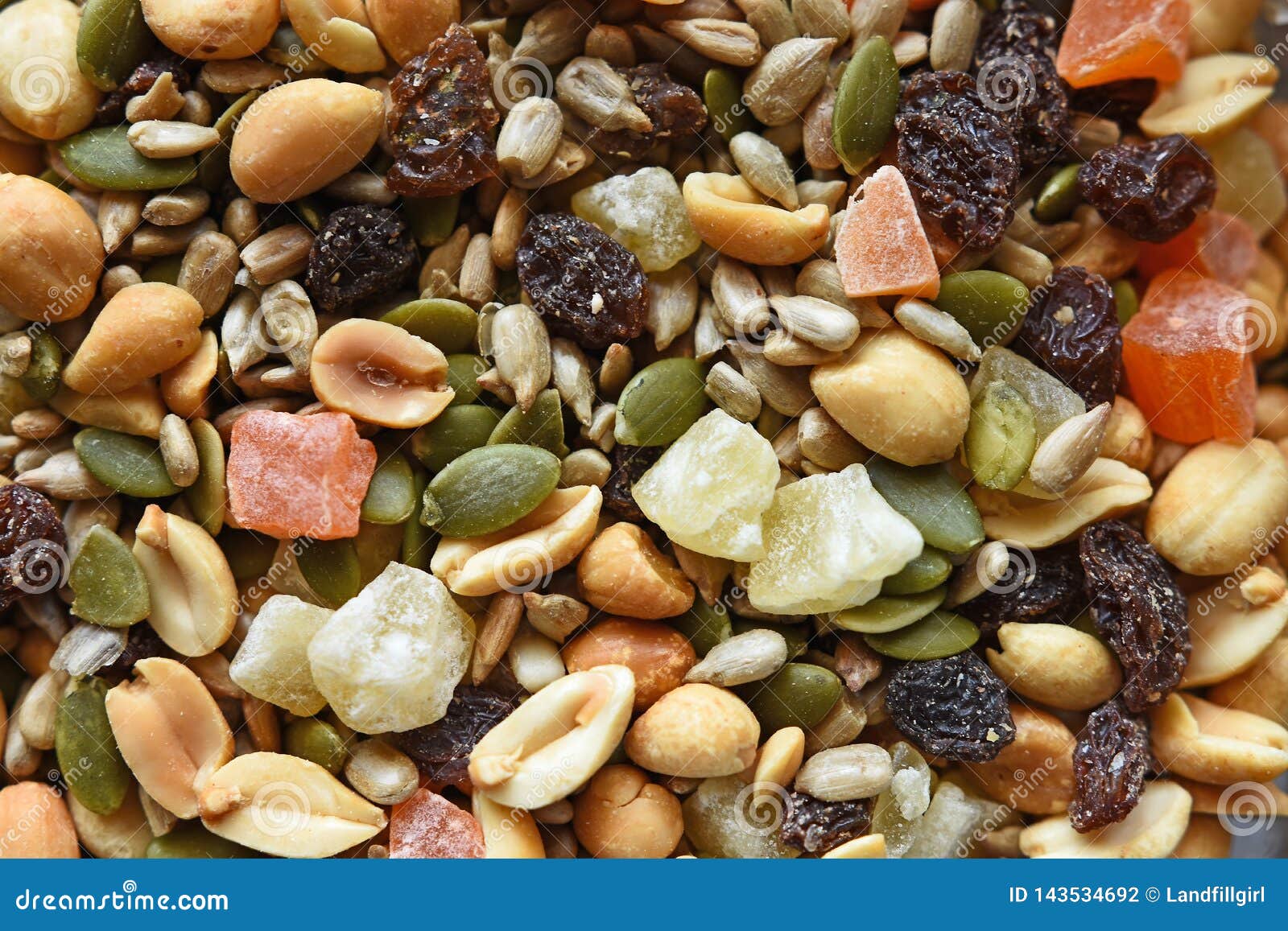 Organic Trail Mix Close Up stock photo. Image of closeup - 143534692