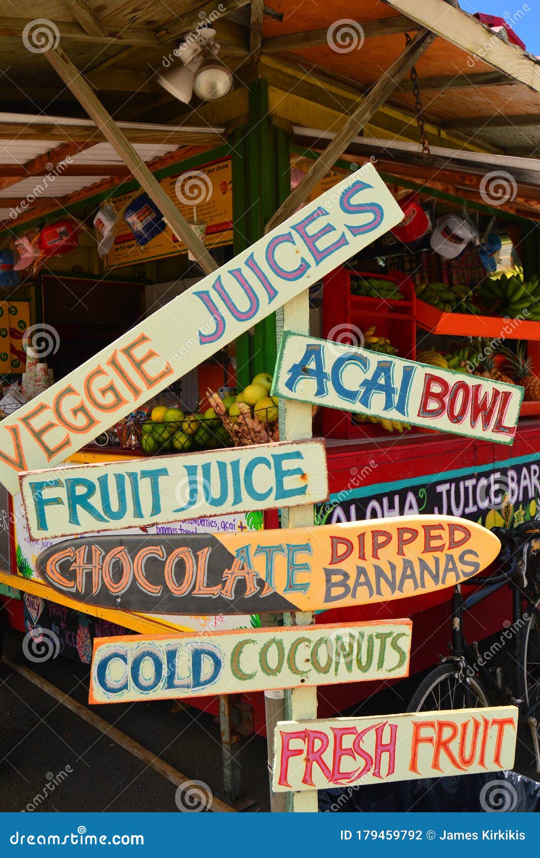 An Organic Tropical Fruit Stand Displays Their Offerings Editorial ...