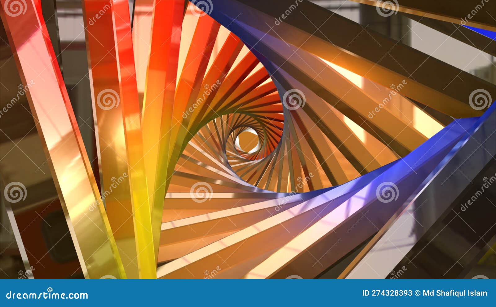 Organic Tunnel, 3d Abstract Tunnel. Glowing Neon Ring Light in Tunnel ...