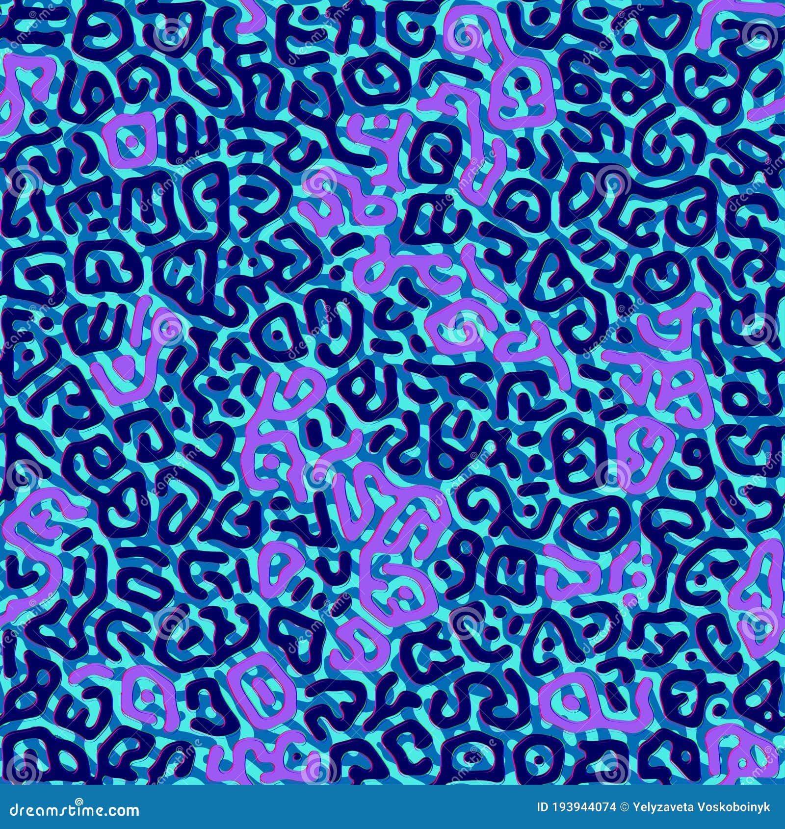 Organic Turing Reaction Diffusion Pattern Stock Vector Illustration