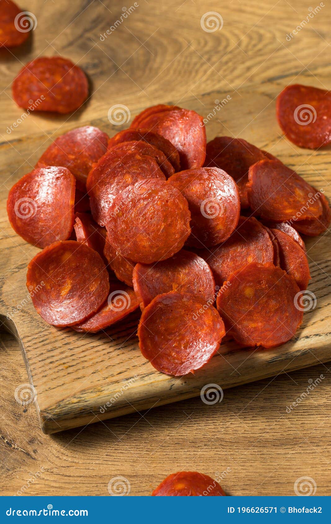 Organic Uncured Italian Pepperoni Slices Stock Image - Image of slices ...