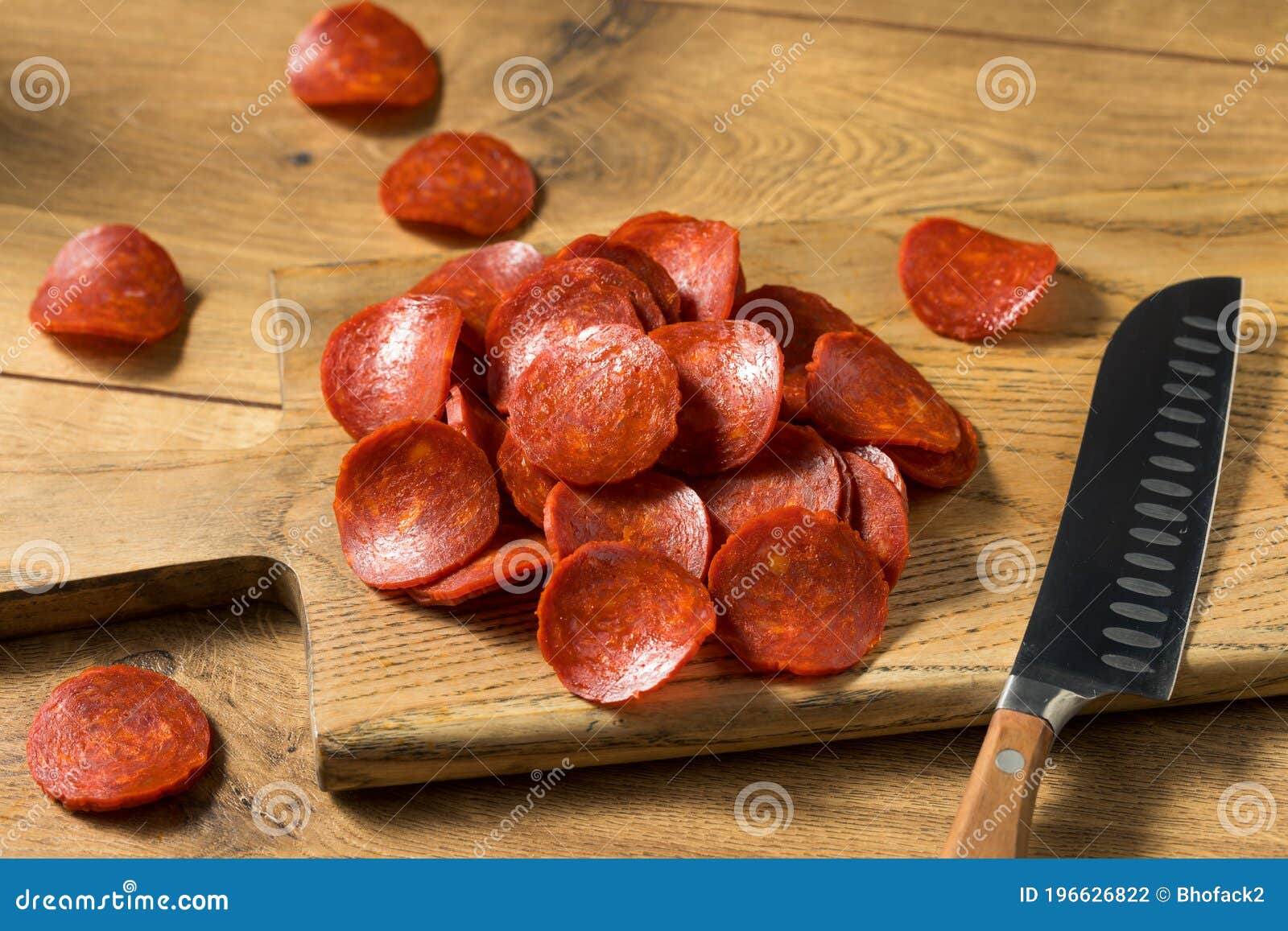 Organic Uncured Italian Pepperoni Slices Stock Photo - Image of ...