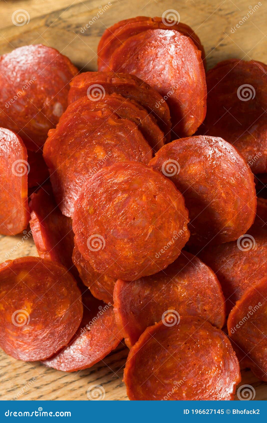 Organic Uncured Italian Pepperoni Slices Stock Image - Image of ...