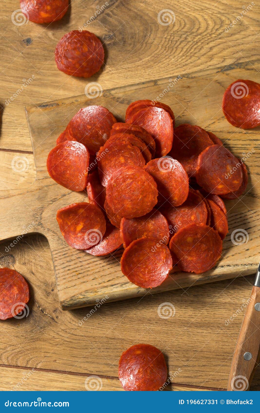 Organic Uncured Italian Pepperoni Slices Stock Image - Image of salami ...