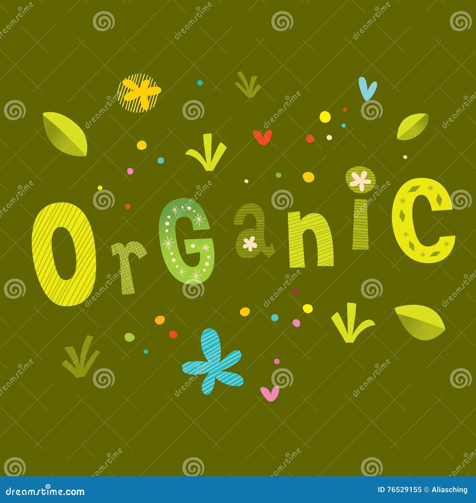 Organic - Unique Decorative Lettering Stock Vector - Illustration of ...