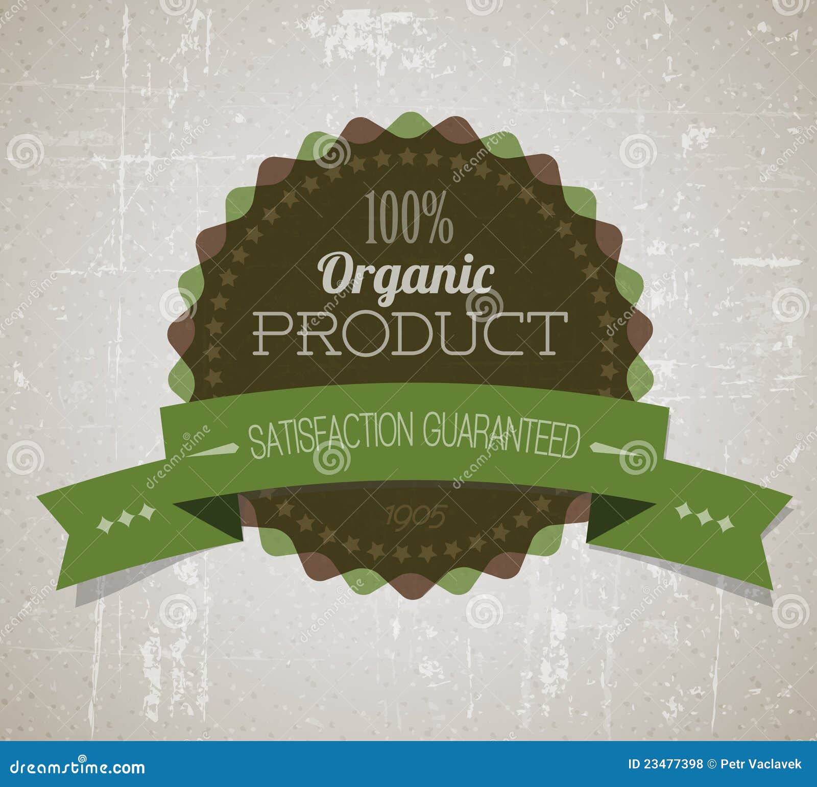 Organic Vector Round Retro Vintage Grunge Label Stock Vector ...