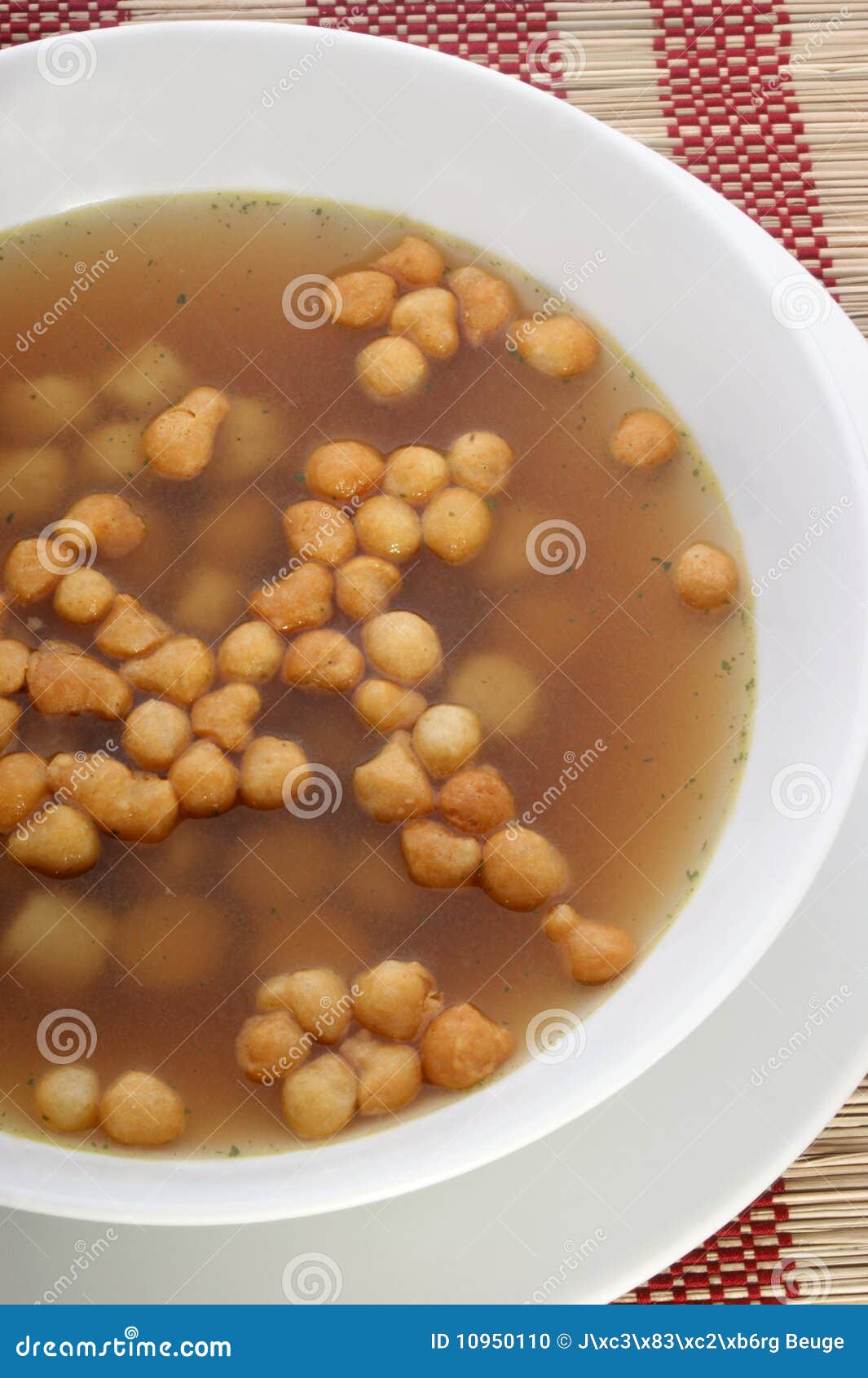 Organic Vegetable Soup and Fried Batter Pearls Stock Photo - Image of ...